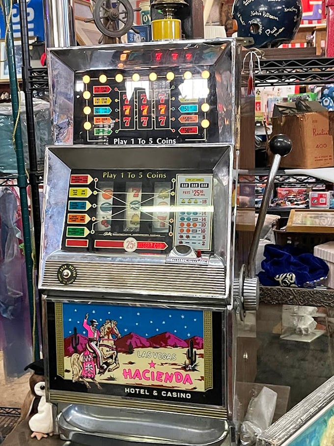 A vintage slot machine from the Hacienda Hotel & Casino&mdash;when gambling was glamorous and what happened in Vegas actually stayed there.