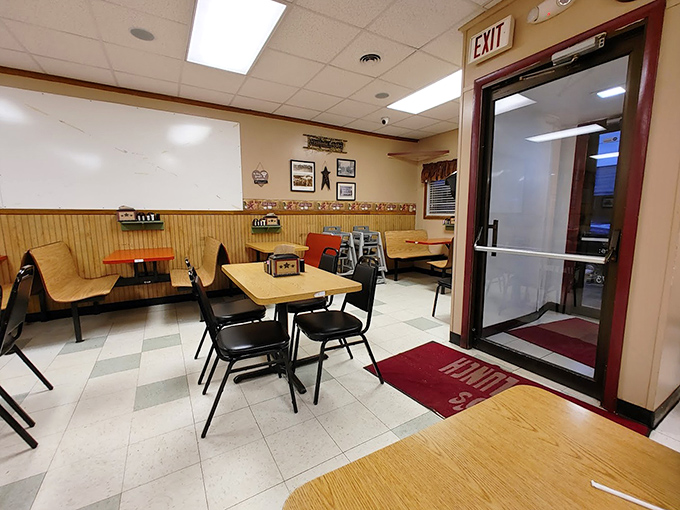 Every small town needs a corner where breakfast is served all day and the exit sign points to reality, which can wait.