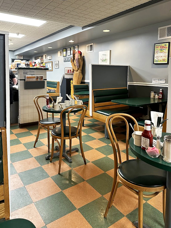 Another angle of diner perfection&mdash;where every booth tells a story and every table holds a memory.