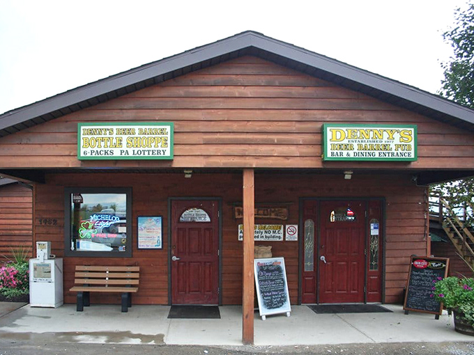 Two entrances, one mission: to welcome hungry travelers into a world where portion control is merely a suggestion left at the door.