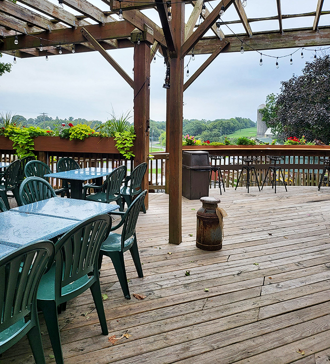 The outdoor dining area offers farm views with your farm-to-table meal—nature's version of dinner theater without the awkward singing.