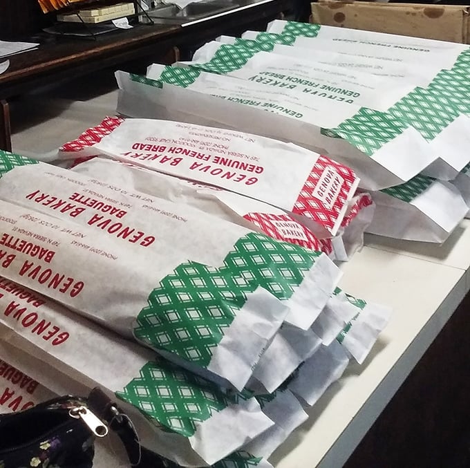 Sandwiches wrapped in paper with that distinctive green and red pattern&mdash;like Christmas presents you can eat without guilt.