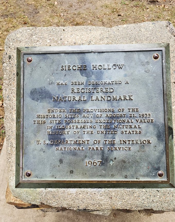 History set in stone&mdash;this 1967 plaque confirms what visitors already feel: this place matters.