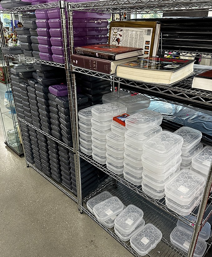 The organizational aisle &ndash; where good intentions meet plastic containers. Your leftovers have never had such affordable housing options.
