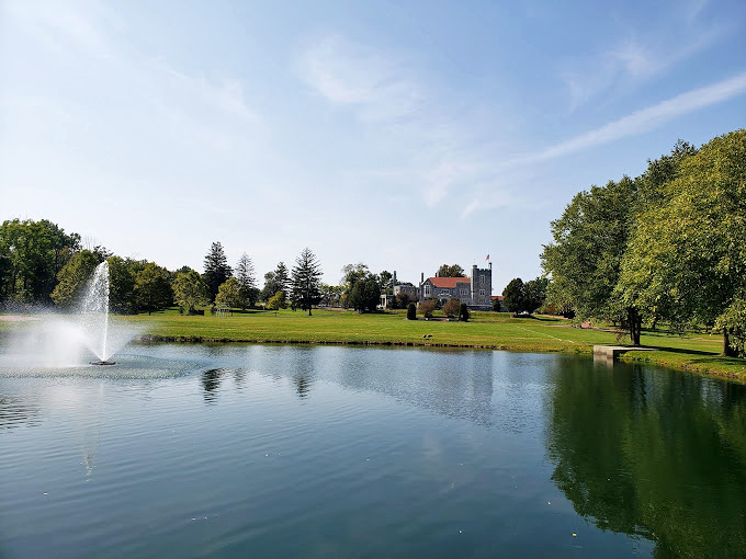 A castle with a view. The serene pond setting makes you forget you're in Ohio, not overlooking some ancient European estate.