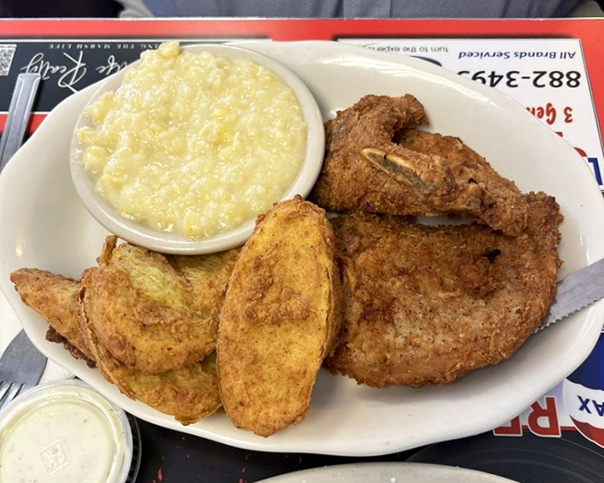 Fried chicken with creamy grits&mdash;a Southern duo more iconic than Dolly and Kenny, and twice as satisfying on a hungry stomach.