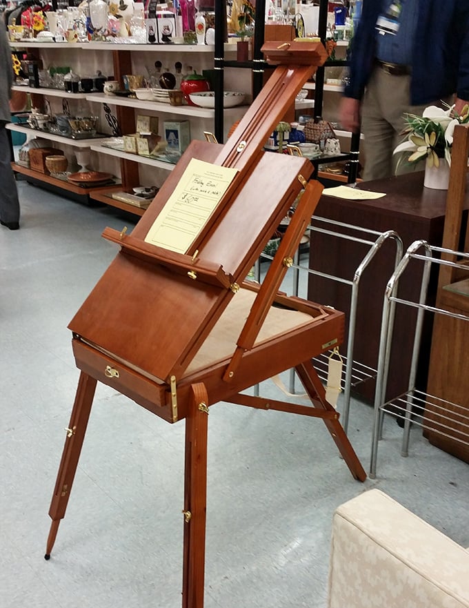 This wooden easel isn't just furniture&mdash;it's potential. Someone's artistic dreams are waiting at a fraction of retail price.