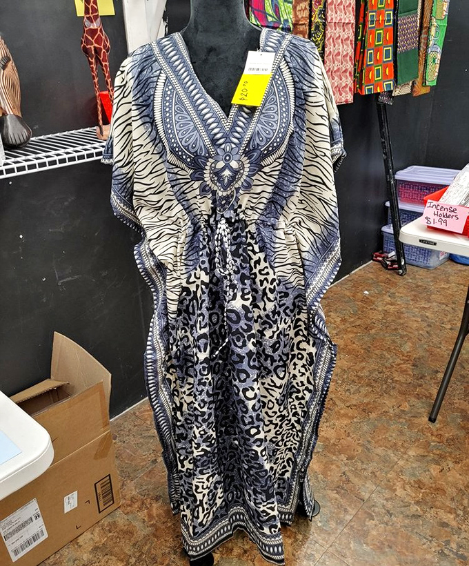 This printed caftan screams "I'm on vacation" even if you're just watering plants on your patio. Resort wear without the resort prices.