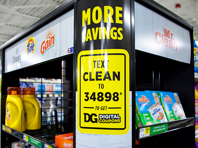 Marketing poetry in yellow and black&mdash;these signs don't just advertise savings, they practically sing them in a retail gospel of affordability.