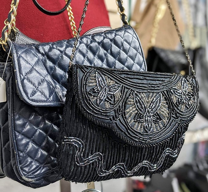 Arm candy with previous lives! These sophisticated handbags once accompanied other women to dinner parties and now wait for new adventures on your arm. 