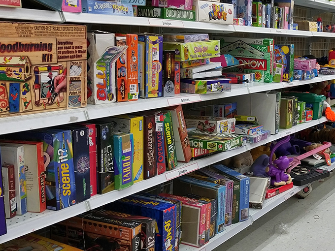 Board games with dog-eared boxes promise family nights filled with competitive spirit and rules nobody quite remembers correctly.