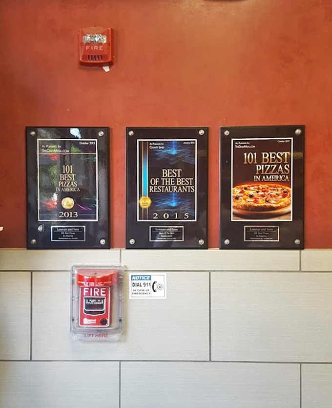 The wall of fame tells the story: this isn't just good pizza&mdash;it's nationally recognized good pizza.