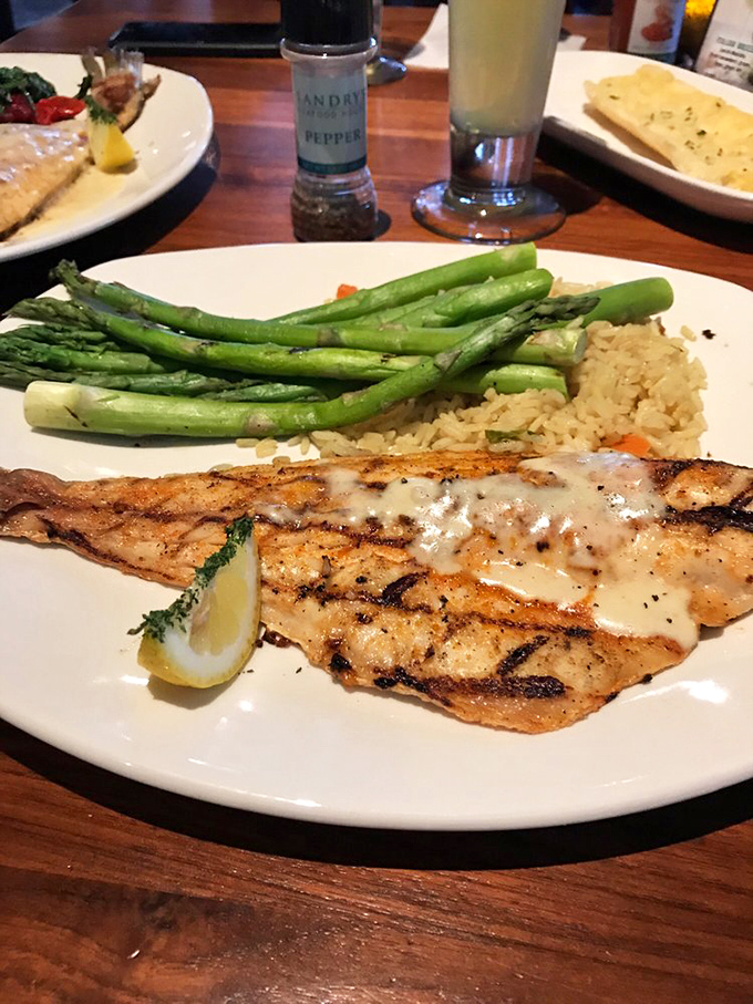 Perfectly grilled fish with asparagus and rice &ndash; for when you want to pretend your seafood feast is somehow virtuous and restrained.