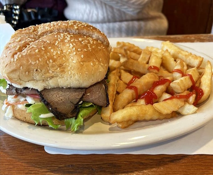 A roast beef sandwich that makes you wonder why you ever settled for fast food. Those fries aren't just sides&mdash;they're supporting characters in your lunch drama.