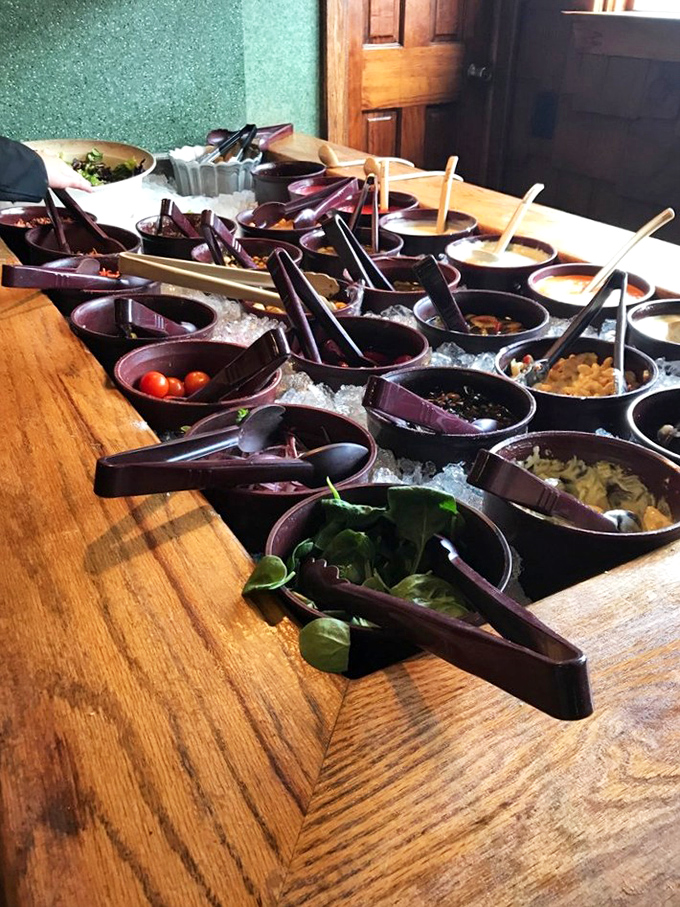 This salad bar spread isn't just toppings—it's a choose-your-own-adventure story where every ending is deliciously fresh.