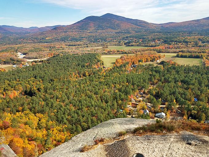 The view from Cathedral Ledge rewards hikers with a panorama that makes smartphone cameras feel wholly inadequate.