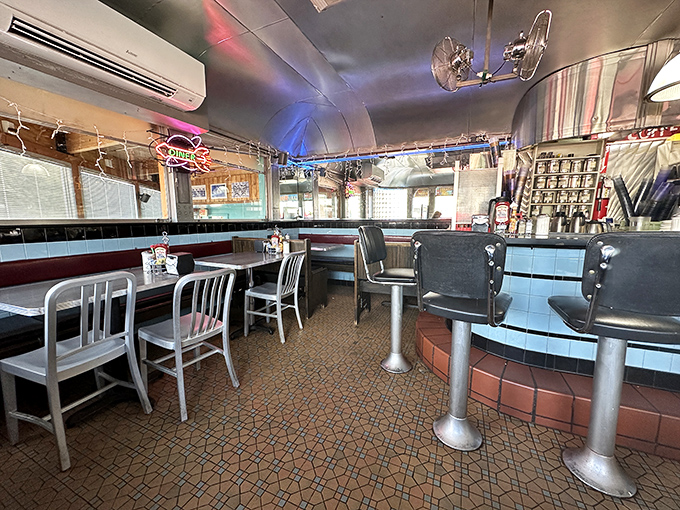 Empty seats that won't stay that way for long—the calm before the pancake storm in this beloved Watertown institution.