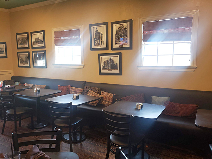 Cozy booths and warm lighting create the perfect setting for long conversations over even longer breakfasts.