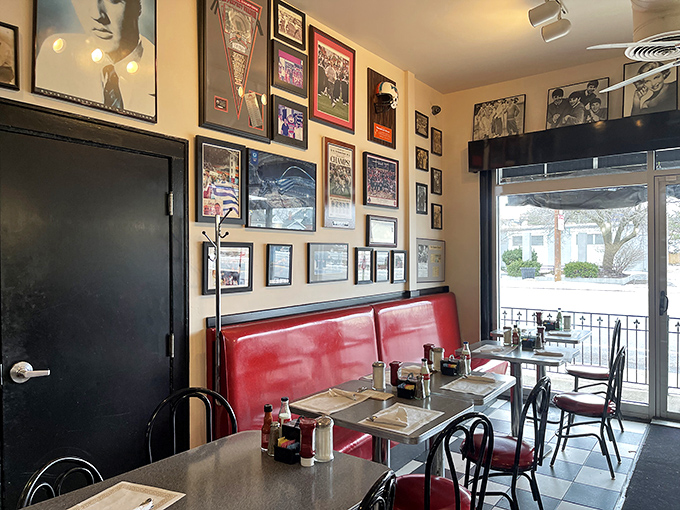 Those red vinyl booths and checkered floors aren't just decor—they're time machines that run on nostalgia and maple syrup.