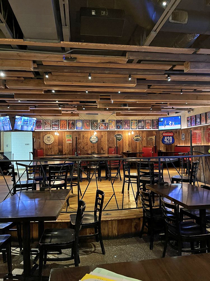 Dining room seating offers plenty of space to spread out and settle in for a proper feast.