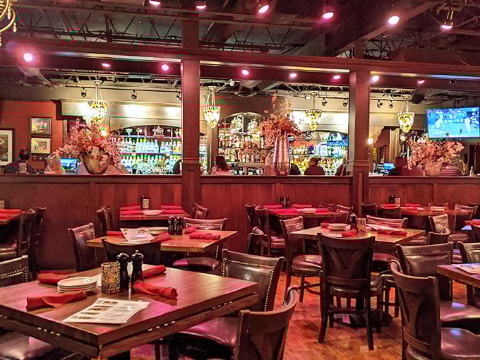 The dining room waits expectantly for the evening crowd, each table setting like a blank canvas ready for the artistry of memorable meals.