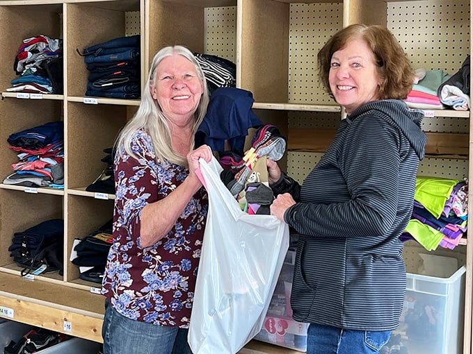 The true heart of thrift shopping&mdash;finding joy in the perfect discovery. These shoppers know the thrill of the hunt!