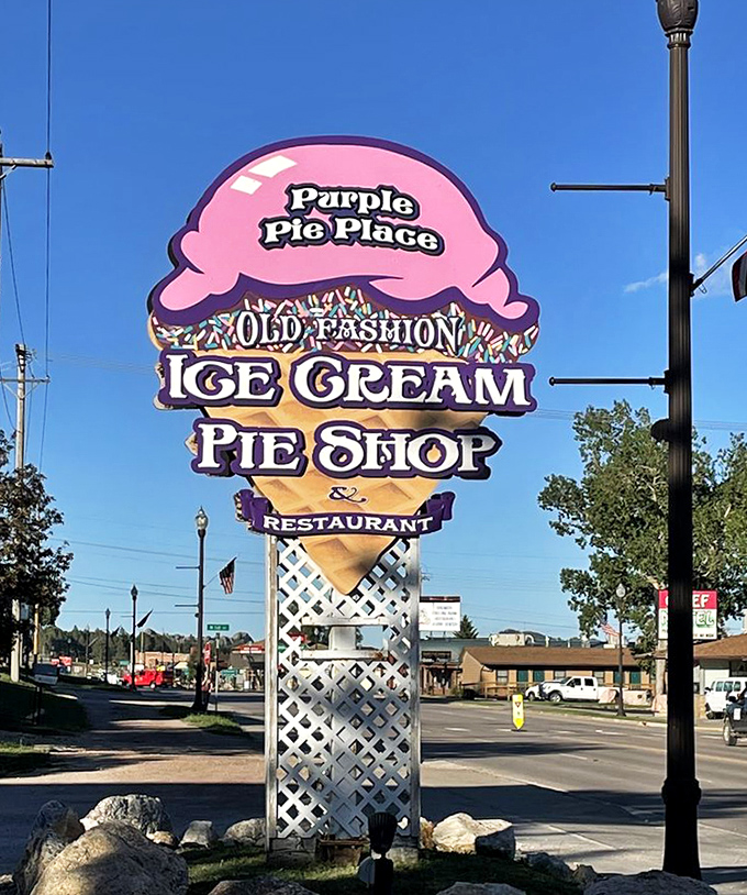 The sign says it all: this is where lunch, dinner, and your dessert dreams converge in perfect harmony.