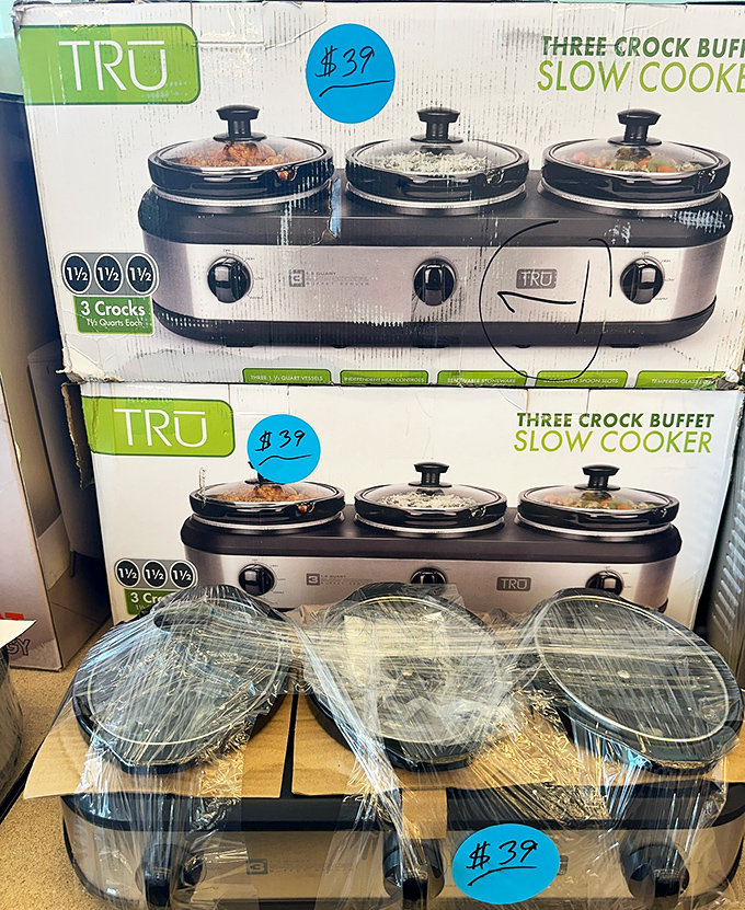 Triple slow cookers priced at $39 &ndash; perfect for the home chef who wants to simmer three different meals while their wallet stays comfortably full.