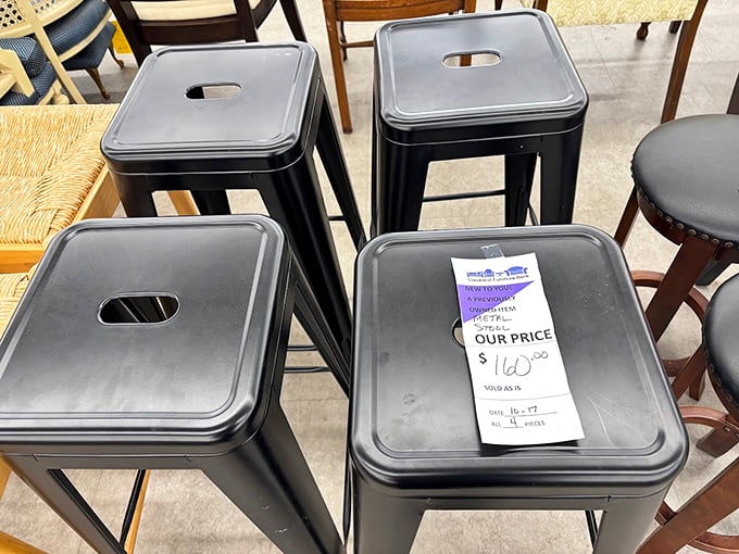 Industrial chic meets practical seating &ndash; these stools would cost triple at that trendy furniture store in the mall.