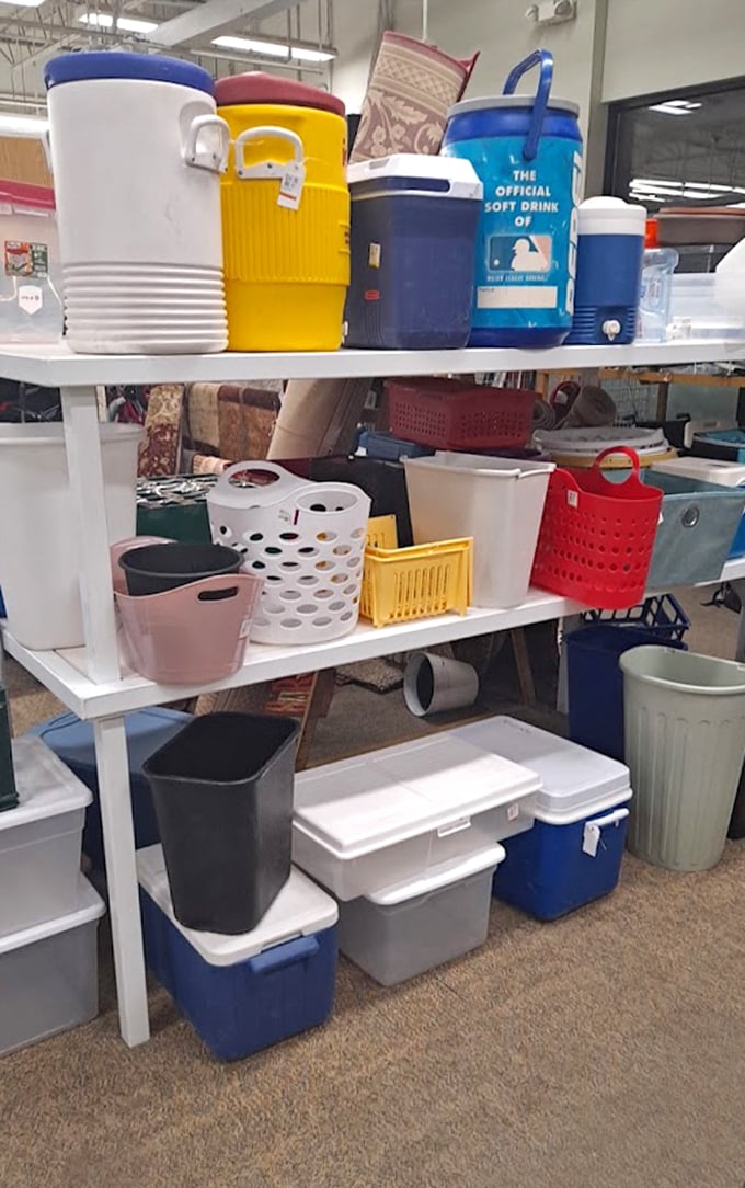 Storage bins and coolers stack high&mdash;perfect for organizing your life or planning your next Minnesota tailgate adventure.