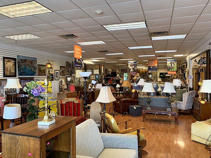 A showroom that would make any interior designer swoon. Lamps, tables, and accent pieces waiting to transform your space without transforming your bank account.
