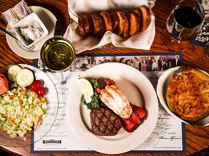 The surf and turf platter that launched a thousand special occasions&mdash;steak and lobster sharing the spotlight like old friends at a reunion.