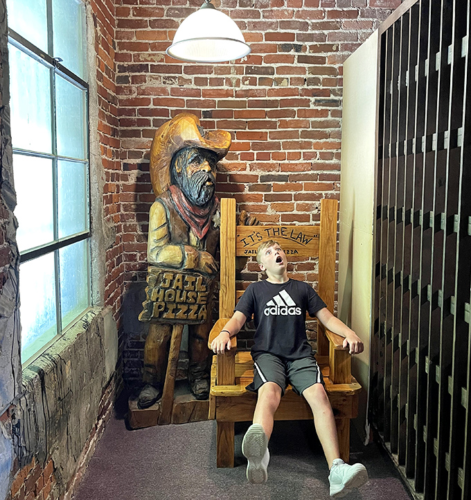 The electric chair photo op&mdash;where the only shocking thing is how much fun you'll have posing for pictures between pizza courses.