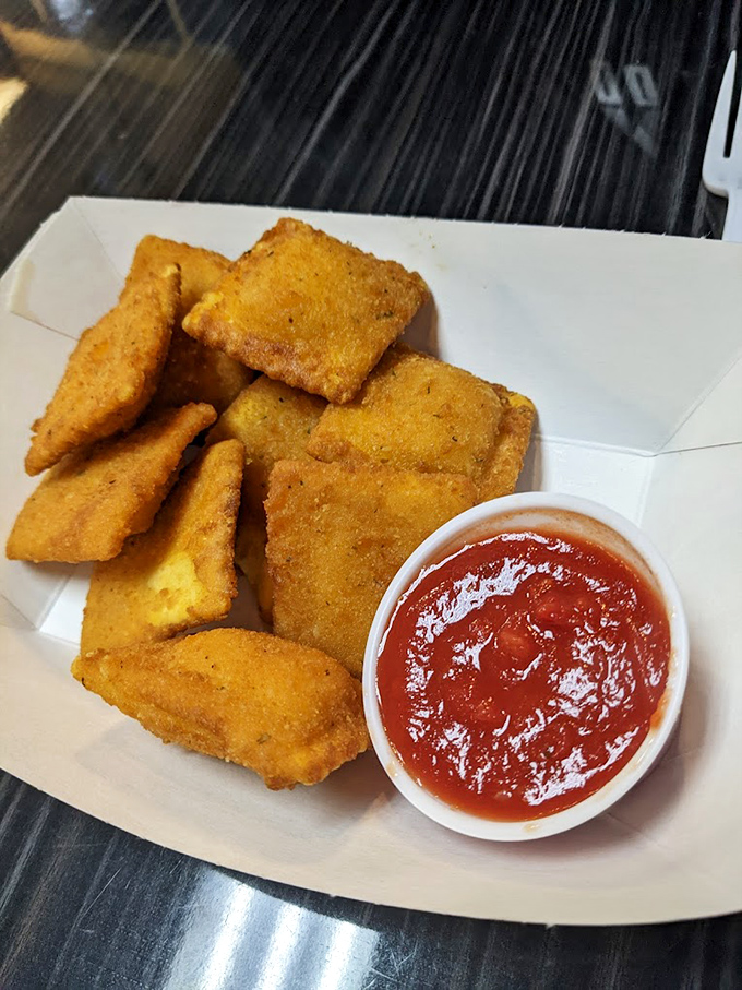 Golden, crispy toasted ravioli that somehow manages to be both an appetizer and a reason to cancel your dinner plans.