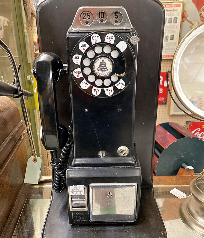 Before smartphones ruled our lives, this sturdy rotary payphone connected people one satisfying dial at a time.