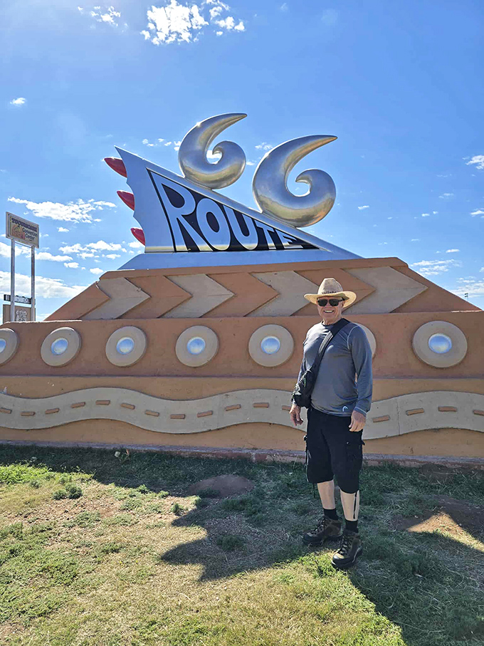 Travelers from around the world tip their hats to American road culture at this shrine to highway wanderlust.