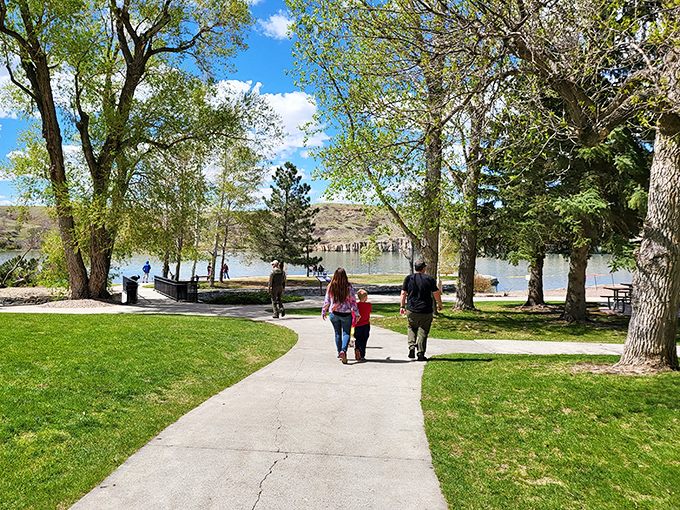 Family memories in the making. The wide, accessible paths welcome visitors of all ages to experience Montana's natural wonder together.