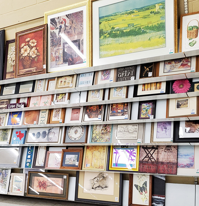 The wall art section offers framed possibilities for every taste, from serene landscapes to inspirational quotes that someone else decided weren't inspiring anymore.