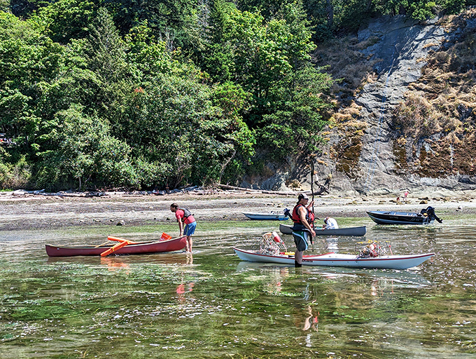 Crystal clear waters make paddling here feel like floating on air—the perfect way to explore Larrabee's hidden coves and secret beaches.