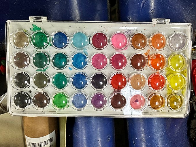 A painter's palette of possibilities. This watercolor set holds someone's creative aspirations&mdash;perhaps yours for less than a coffee shop latte.