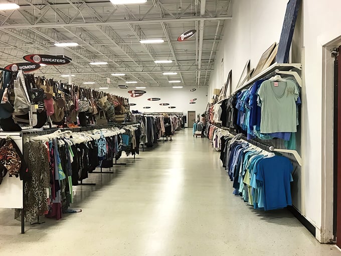 The thrift store equivalent of bowling lanes&mdash;long, orderly aisles where the perfect strike might be that designer jacket for under $10.