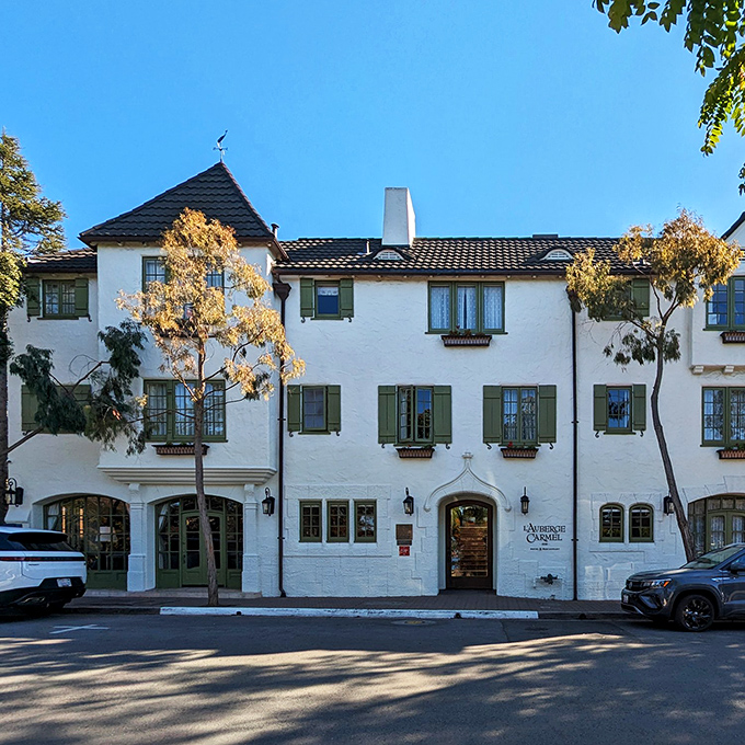 The aptly named "Carmel Castle" stands like a fairy tale come to life, where European elegance meets California sunshine in perfect harmony.