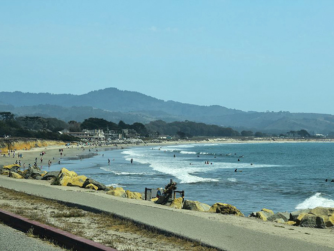 Golden beaches stretch endlessly along Half Moon Bay, inviting long walks and peaceful ocean contemplation.