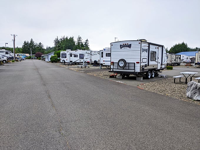 RV heaven for road warriors! Alder Acres offers level sites nestled among&mdash;you guessed it&mdash;plenty of Pacific Northwest greenery.
