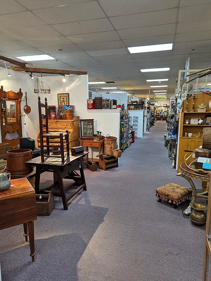 Every aisle offers a new decade to explore. That wooden chair might have seated someone during the Great Depression; now it awaits your dining room.