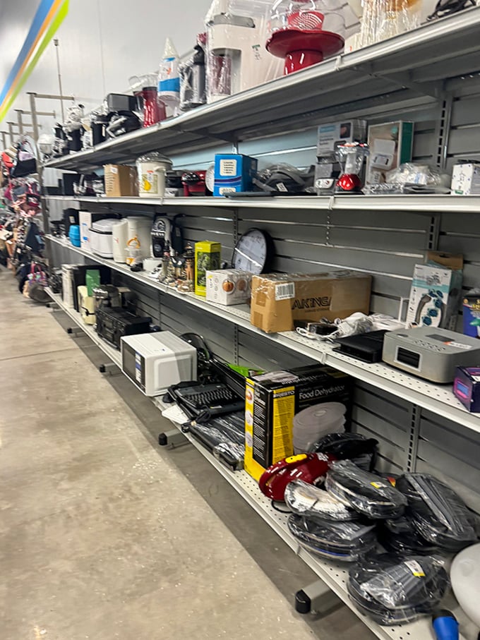 Kitchen appliances galore! Coffee makers, slow cookers, and bread machines&mdash;all waiting for their second chance to make culinary magic happen.