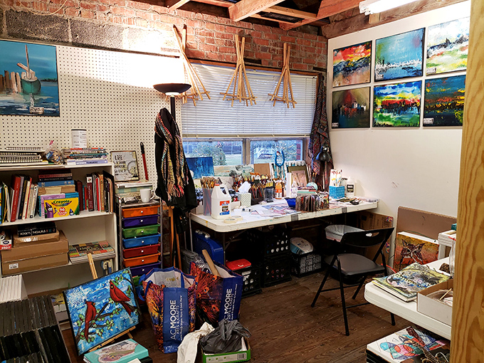 An artist's corner tucked among antiques proves creativity never goes out of style &ndash; inspiration waiting to happen.
