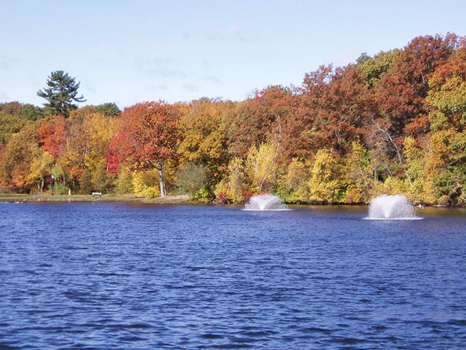 Fall foliage transforms Pawtucket's landscape into a painter's palette of reds, oranges, and golds&mdash;New England autumn at its most spectacular.