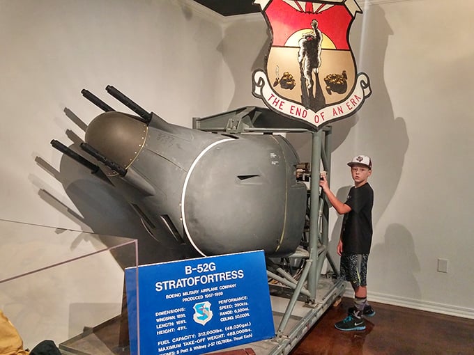 This B-52 display lets kids get hands-on with history, proving that "don't touch" doesn't always apply in the best museums.