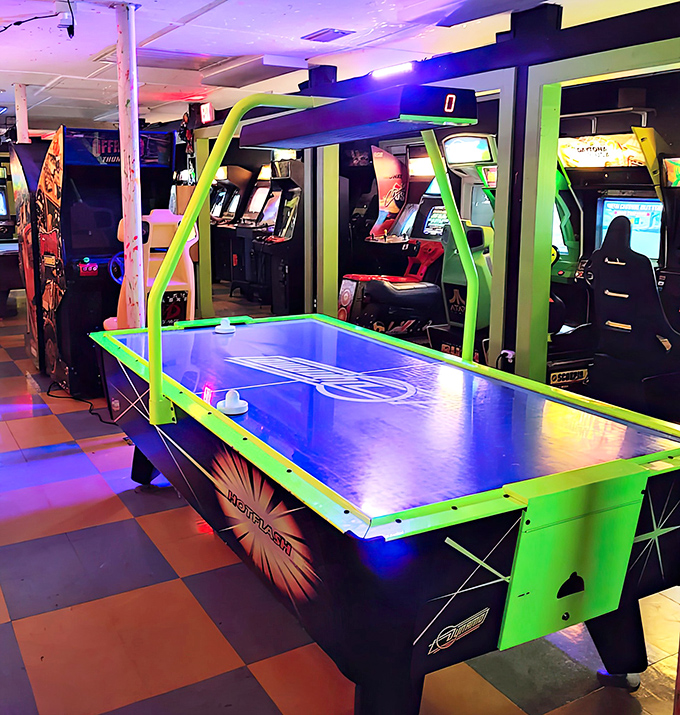 Neon lights and arcade games offer affordable entertainment for all ages. Where quarters still buy happiness and high scores matter.